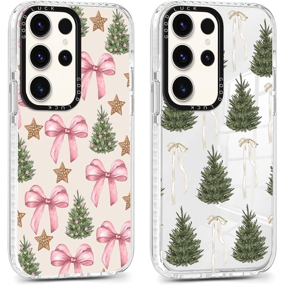 2 Packs Christmas Transparent Print Case for Samsung Galaxy S23 Ultra ...