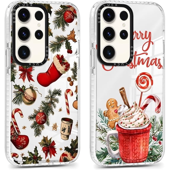 2 Packs Christmas Transparent Print Phone Case for Samsung Galaxy A13 ...