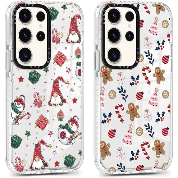 2 Packs Christmas Transparent Print Phone Case for Samsung Galaxy A15 ...