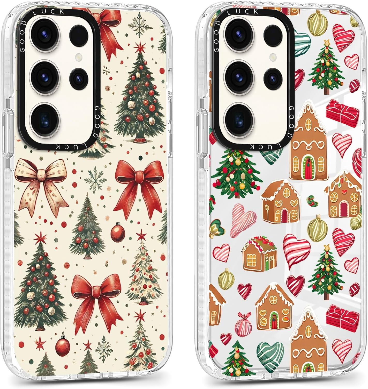 2 Packs Christmas Transparent Print Phone Case for Samsung Galaxy A56 6 ...