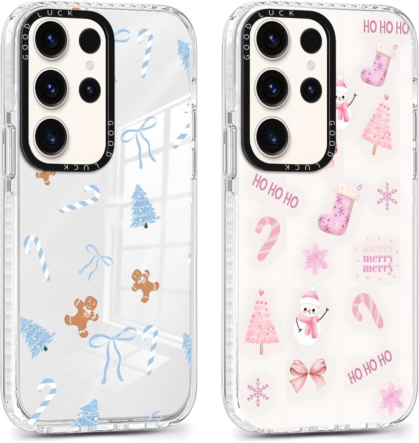 2 Packs Christmas Transparent Print Phone Case for Samsung Galaxy S21 ...