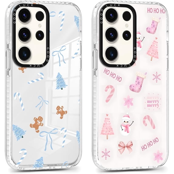 2 Packs Christmas Transparent Print Phone Case for Samsung Galaxy S21 ...