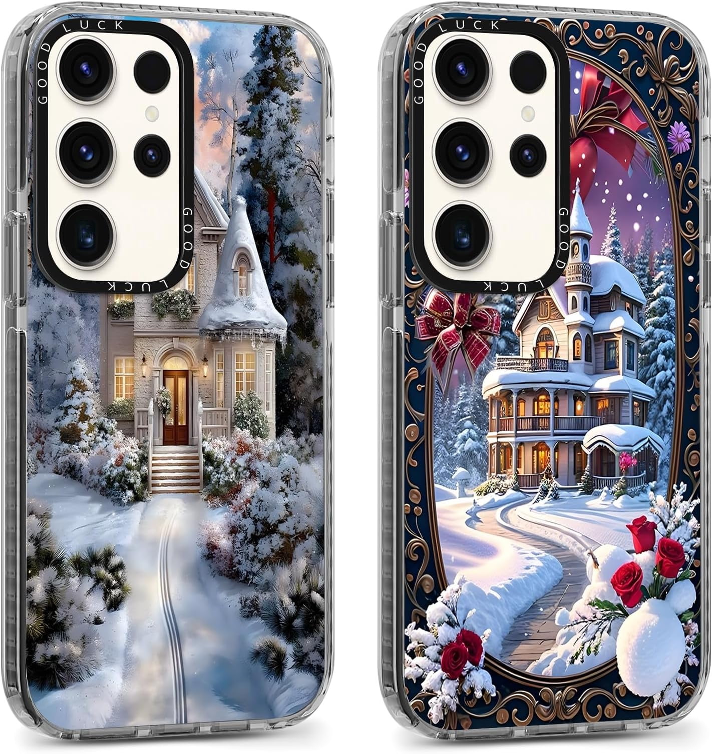 2 Packs Christmas Transparent Print Phone Case for Samsung Galaxy S21 ...