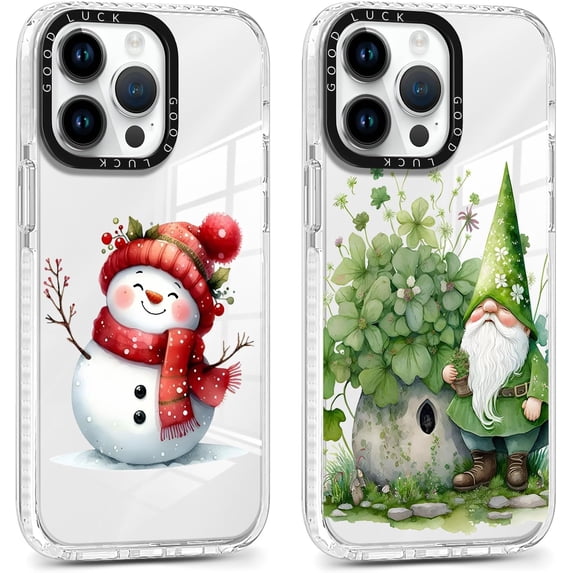 2 Packs Christmas Transparent Print Phone Case for iPhone 13 Mini 5.4 ...