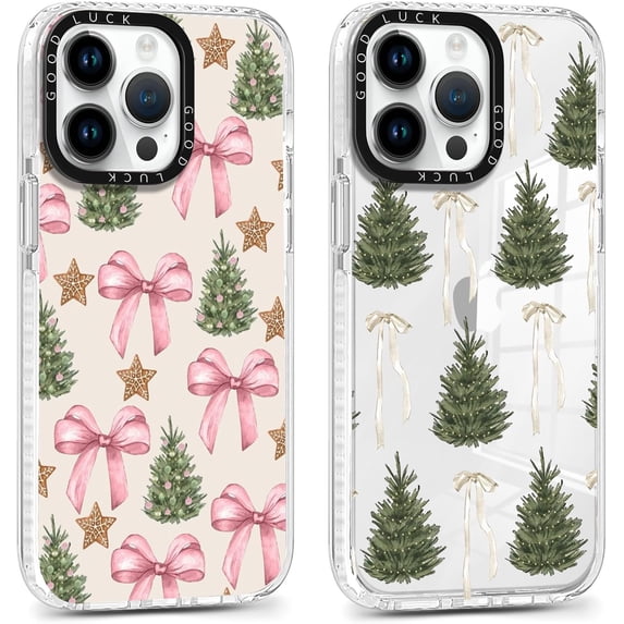2 Packs Christmas Transparent Print Phone Case for iPhone 13 Pro Max 6. ...