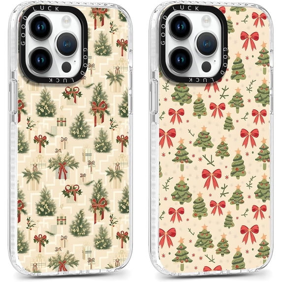 2 Packs Christmas Transparent Print Phone Case for iPhone 14 Pro Max 6. ...