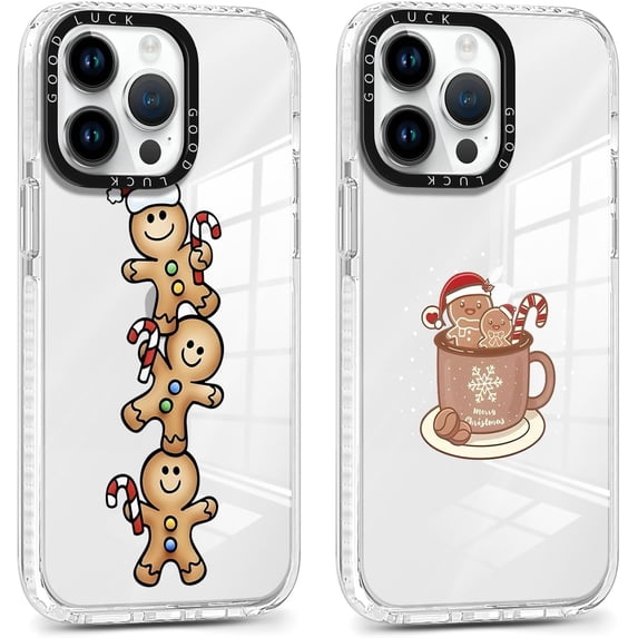 2 Packs Christmas Transparent Print Phone Case for iPhone 15 Plus 6.7 ...