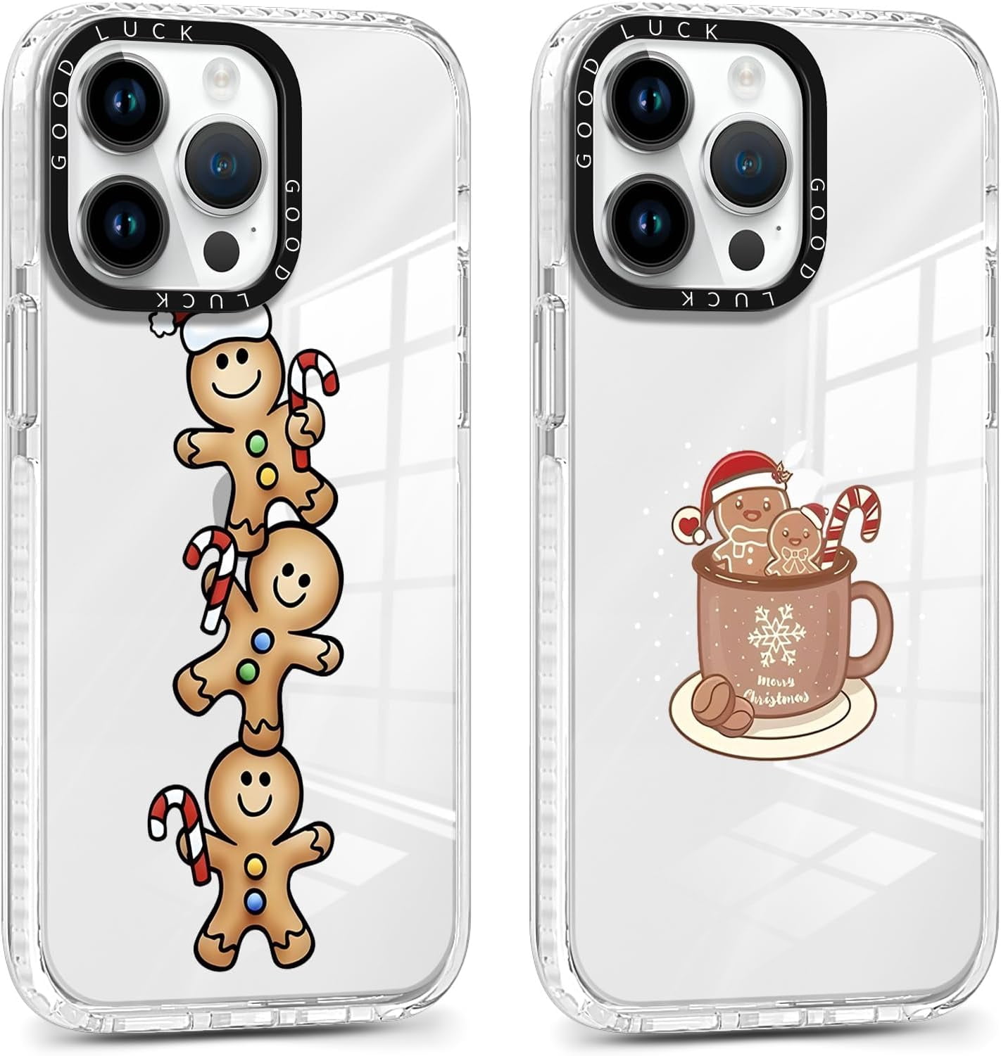 2 Packs Christmas Transparent Print Phone Case for iPhone 16e 2025 6.1 ...