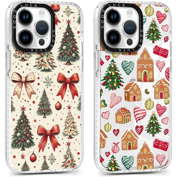 2 Packs Christmas Transparent Print Phone Case for iPhone X/XS 5.8 ...