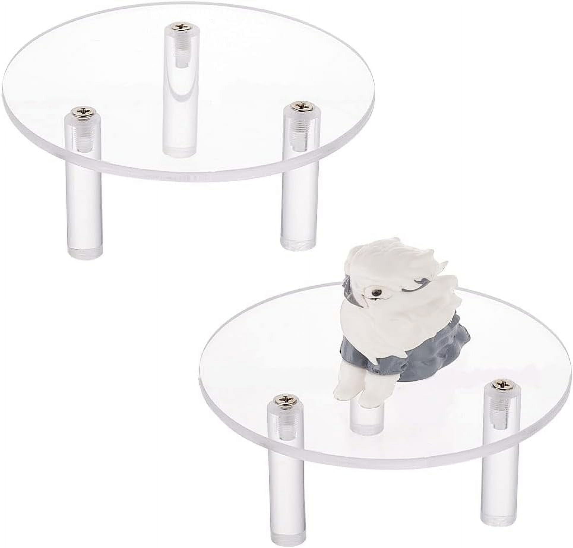 2 Packs Clear Acrylic Jewelry Display Riser 3.9x1.9inch Round Acrylic ...