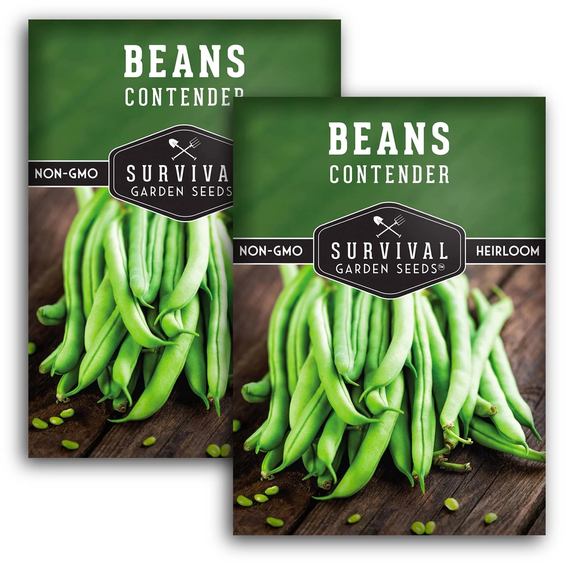 2 Packs Contender Bush Bean Seed - Non-GMO Heirloom Full Sun Annual ...