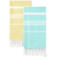 2 Packs Cotton Turkish Beach Towels Quick Dry Sand Free Oversized Bath ...
