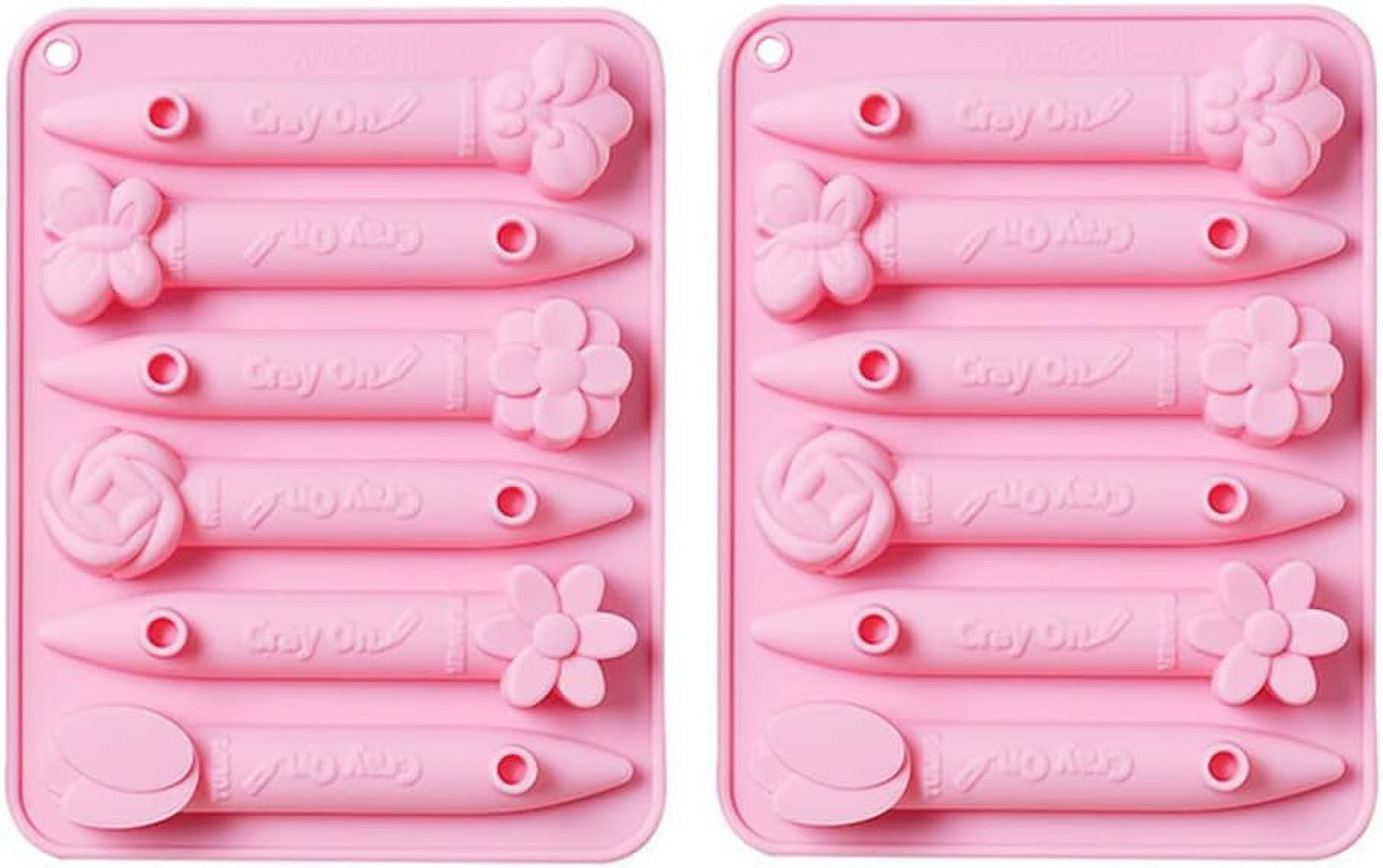 2 Packs Crayon Recycling Mold 6 Grids Assorted 3D Crayon Silicone Mold ...