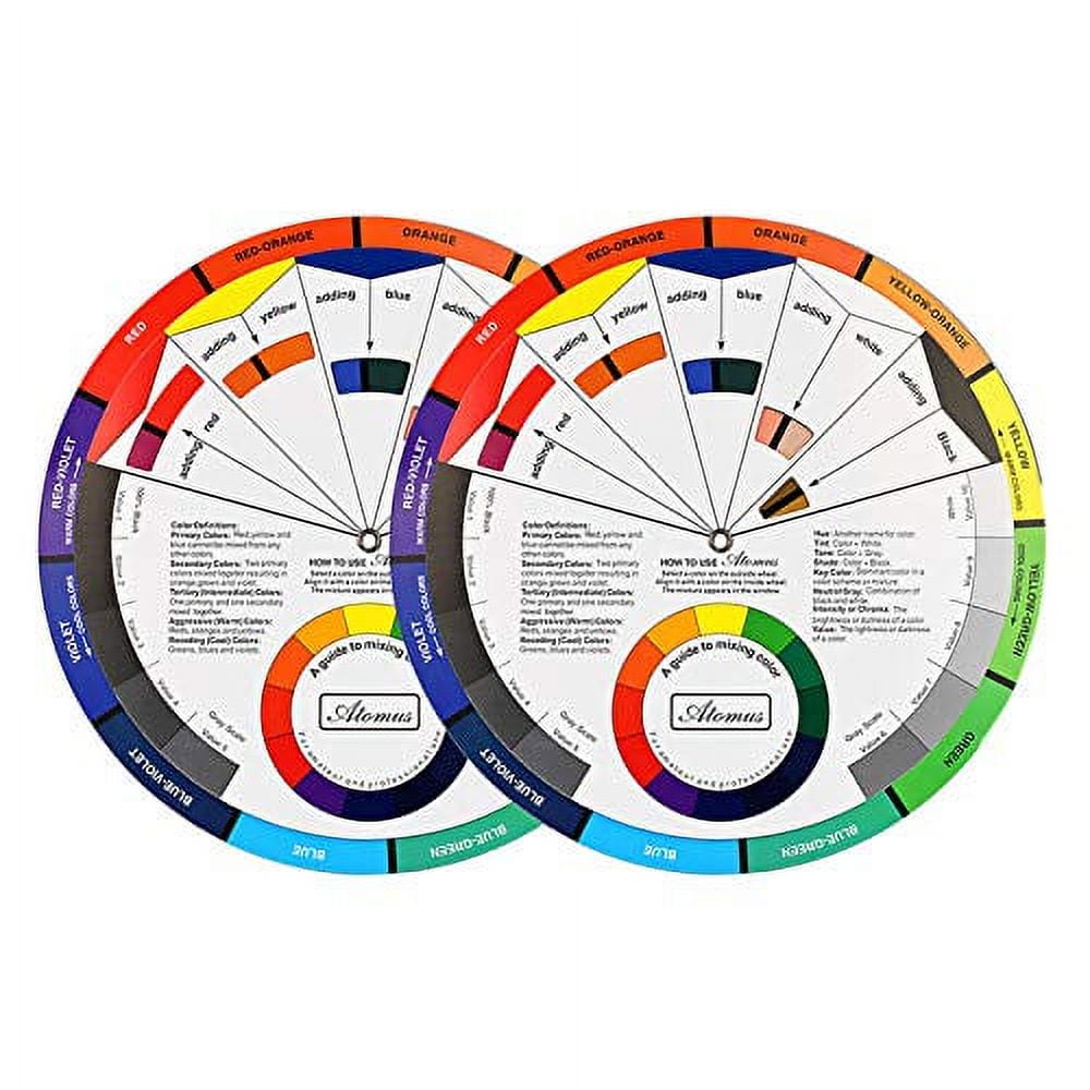 2 Packs Creative Color .. Wheel, Paint Mixing Learning .. Guide Art ...