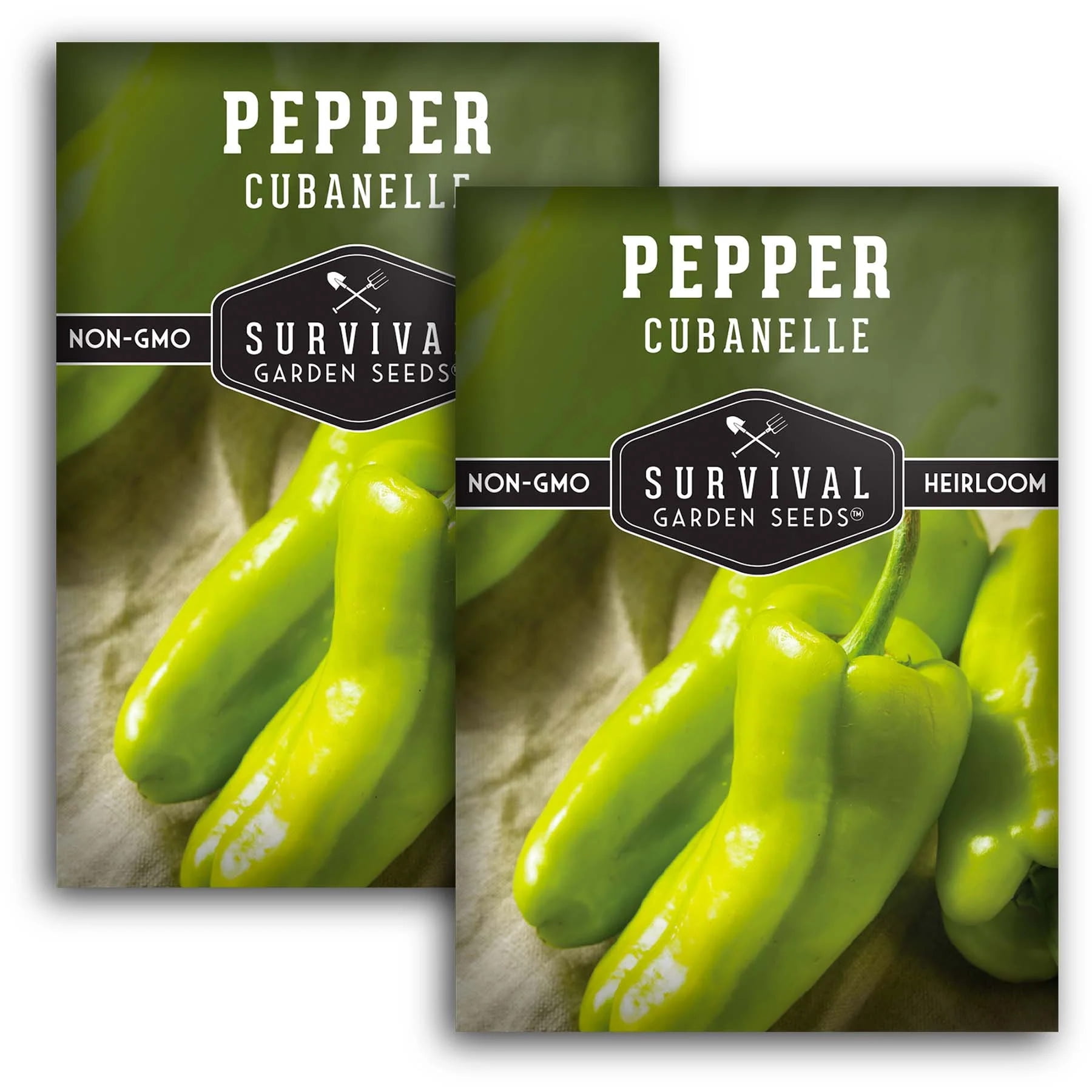 2 Packs Cubanelle Pepper Seeds - Non-GMO Heirloom Full Sun Annual ...