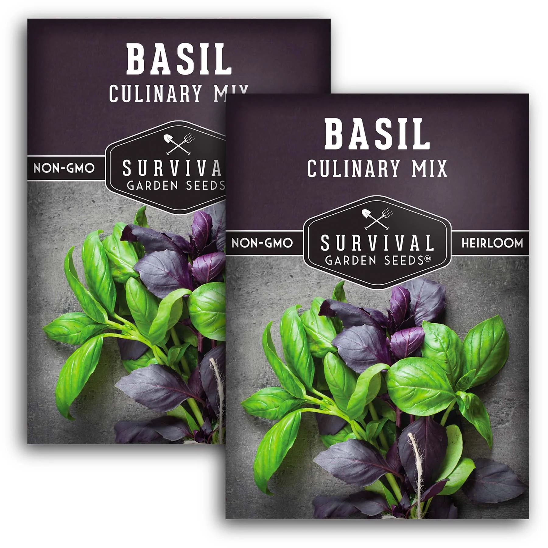 2 Packs Culinary Basil Seeds Mix - Non-GMO Heirloom Herb - Full Sun ...
