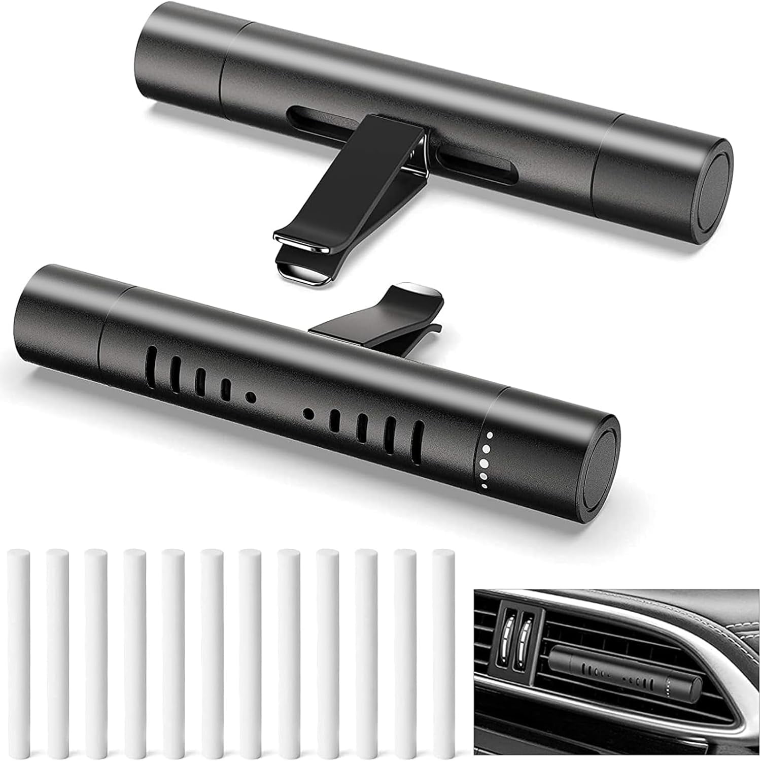 2 Packs Custom Car Air Freshener Diffuser Vent Clips with 12 Refill ...