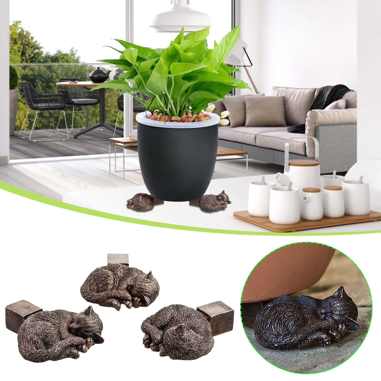 2 Packs Cute Dog Planter Feet Set of 3 - Decorative Flower Pot Stands ...