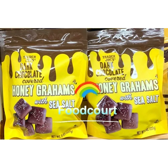 2 Packs Dark Chocolate Covered Honey Grahams w/Sea Salt 8 oz Each ...