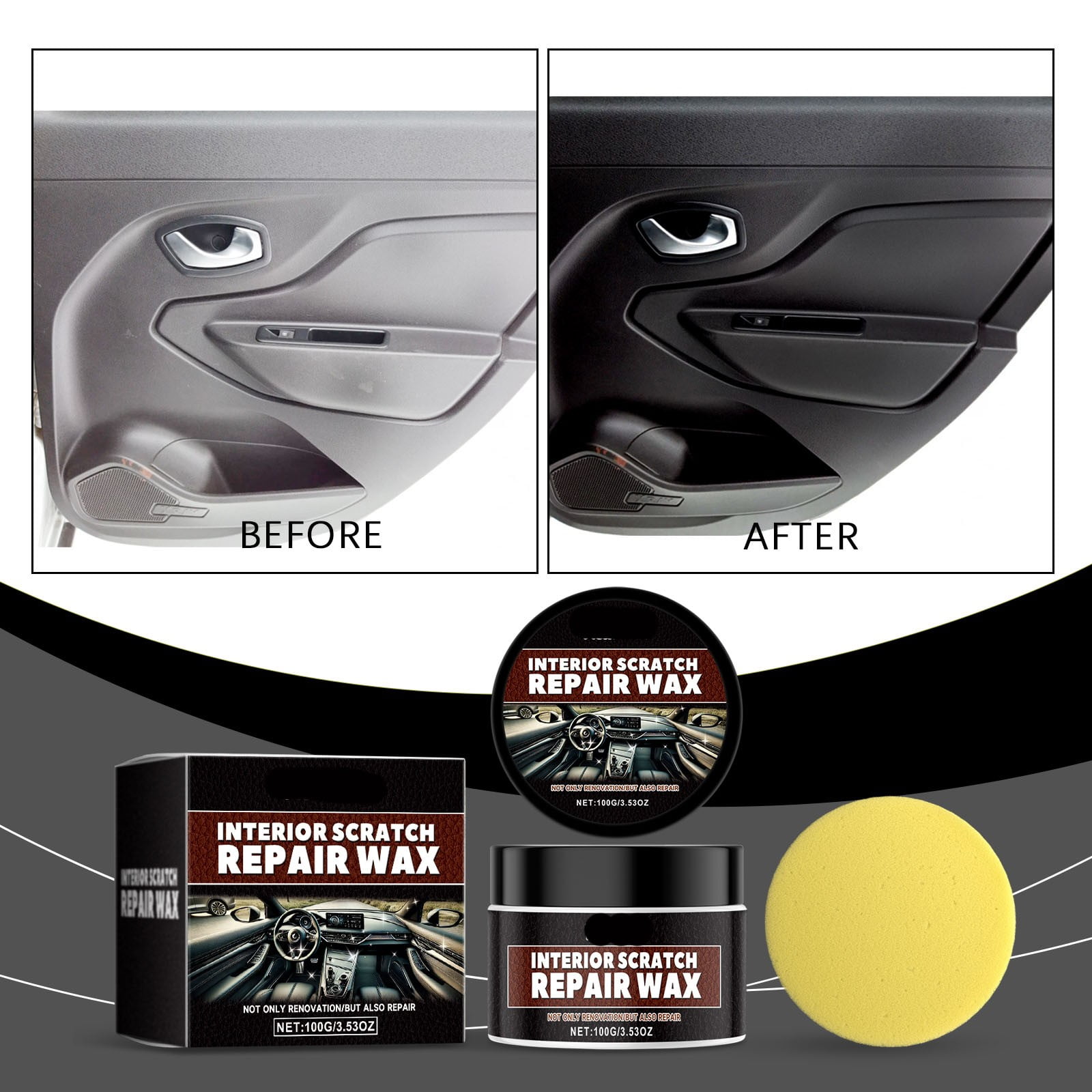 2 Packs Dashboard Scratch Repair Kit Car Interior Scratch Remover Wax ...