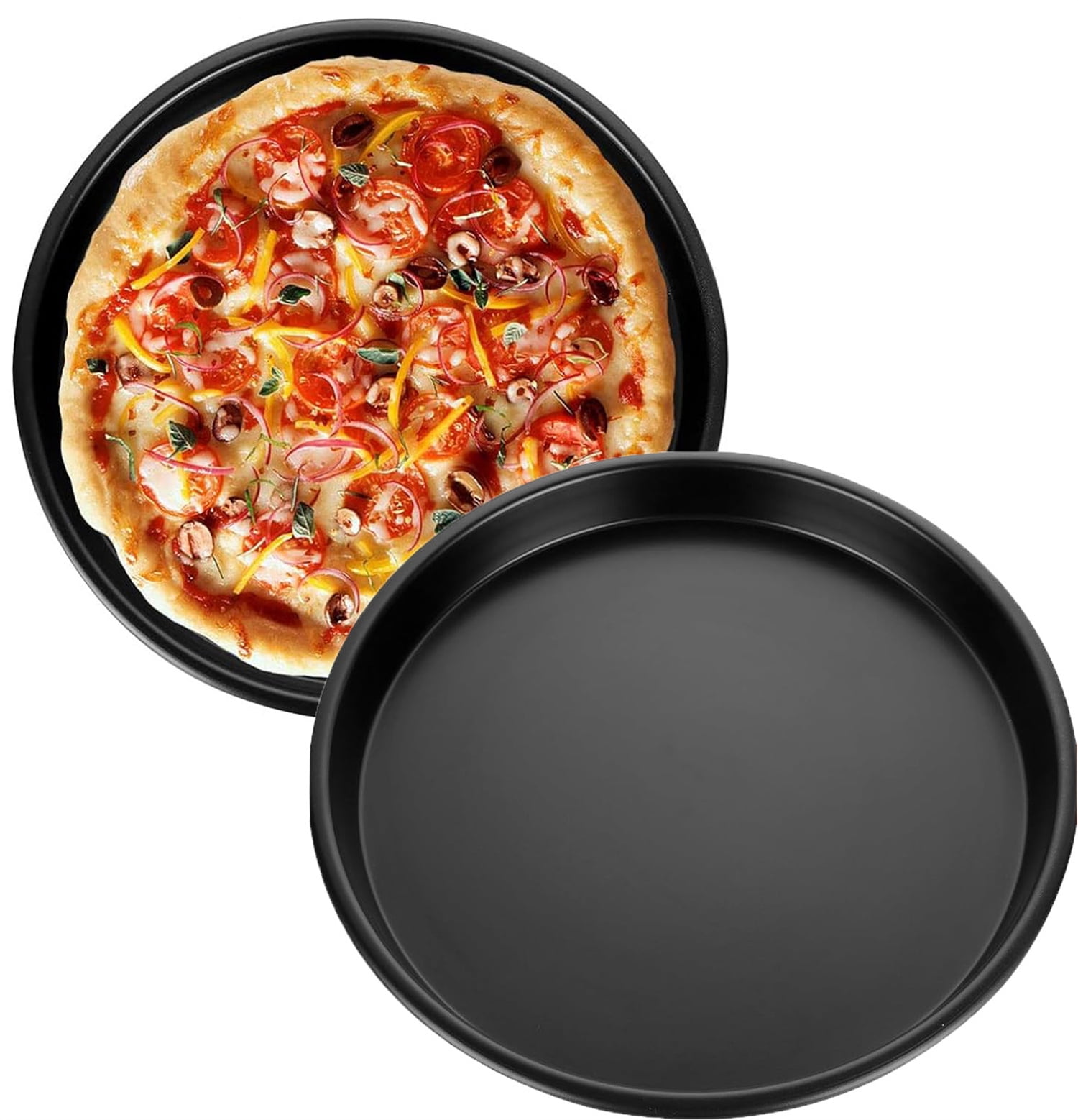 2 Packs Deep Dishes Pizza Pan,Bexikou 9 inch Non Stick Pizza Pan ...