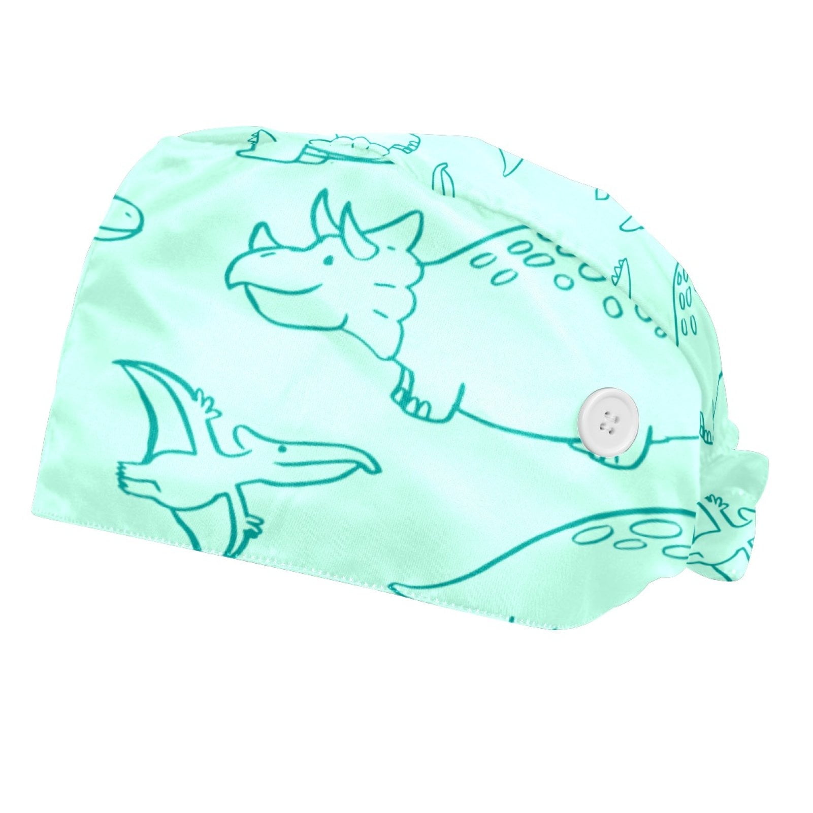 2 Packs Dinosaur Adjustable Working Hats with Button and Sweatband for ...