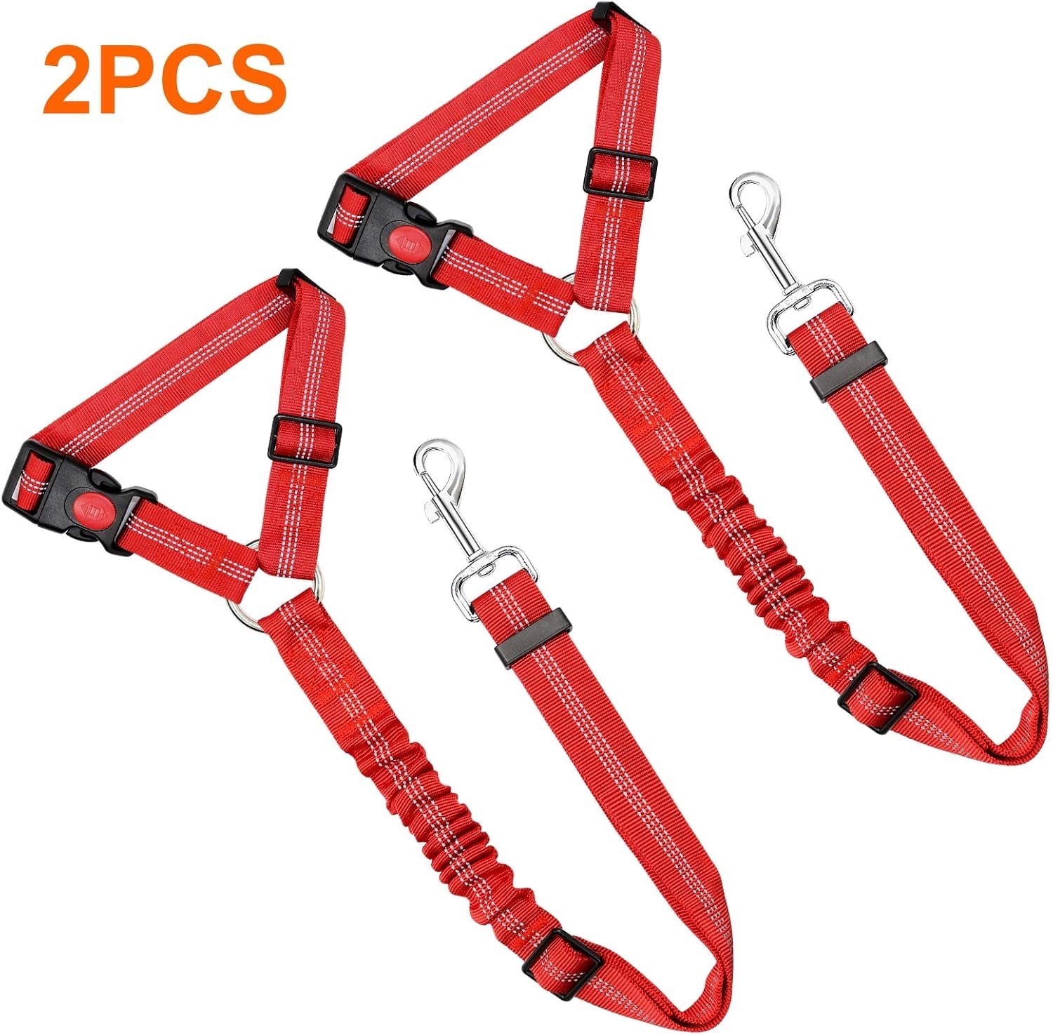 2 Packs Dog Cat Safety Seat Belt Strap Car Headrest Restraint ...