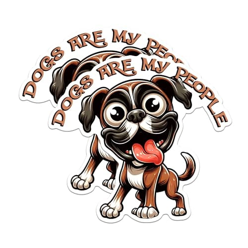 (2 Packs) Dogs are My People Boxer Magnets - Funny Exciting Boxer Dog ...