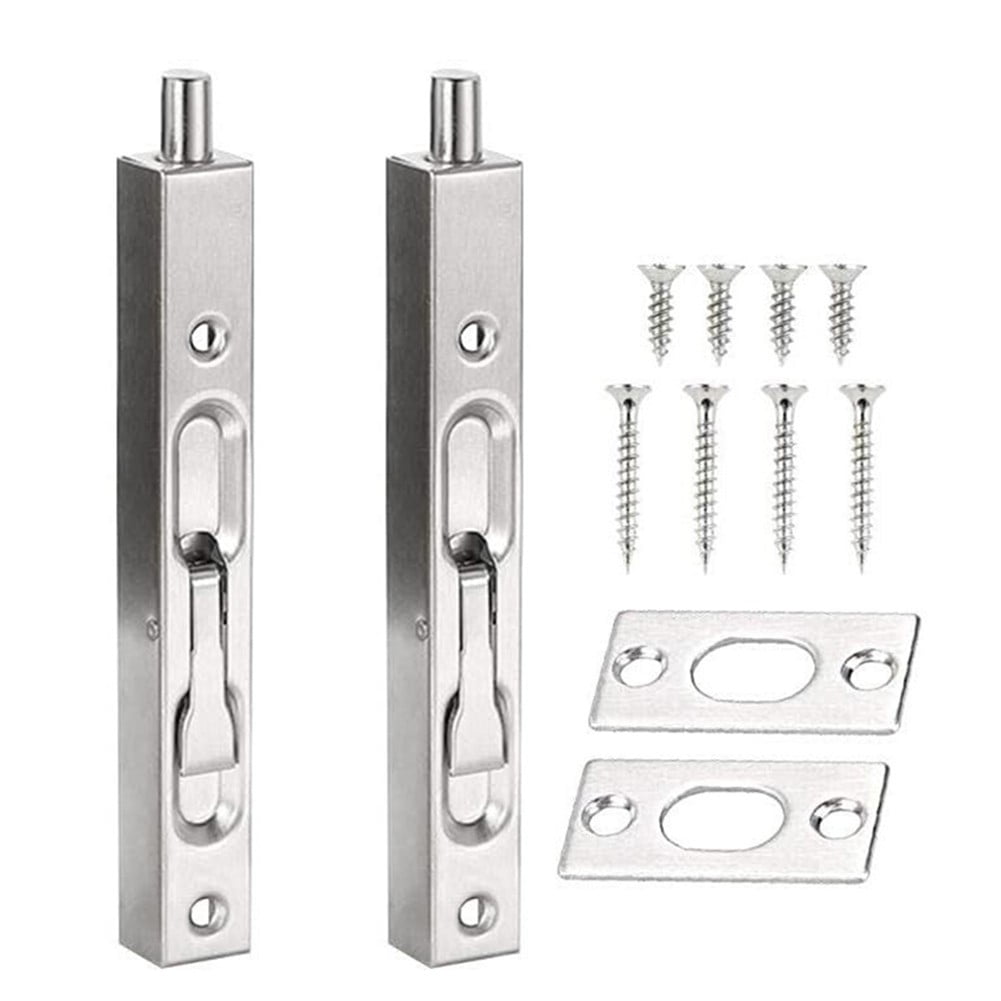2 Packs Door Bolt Lock Flush Bolt Latch Lock Concealed Door Security ...