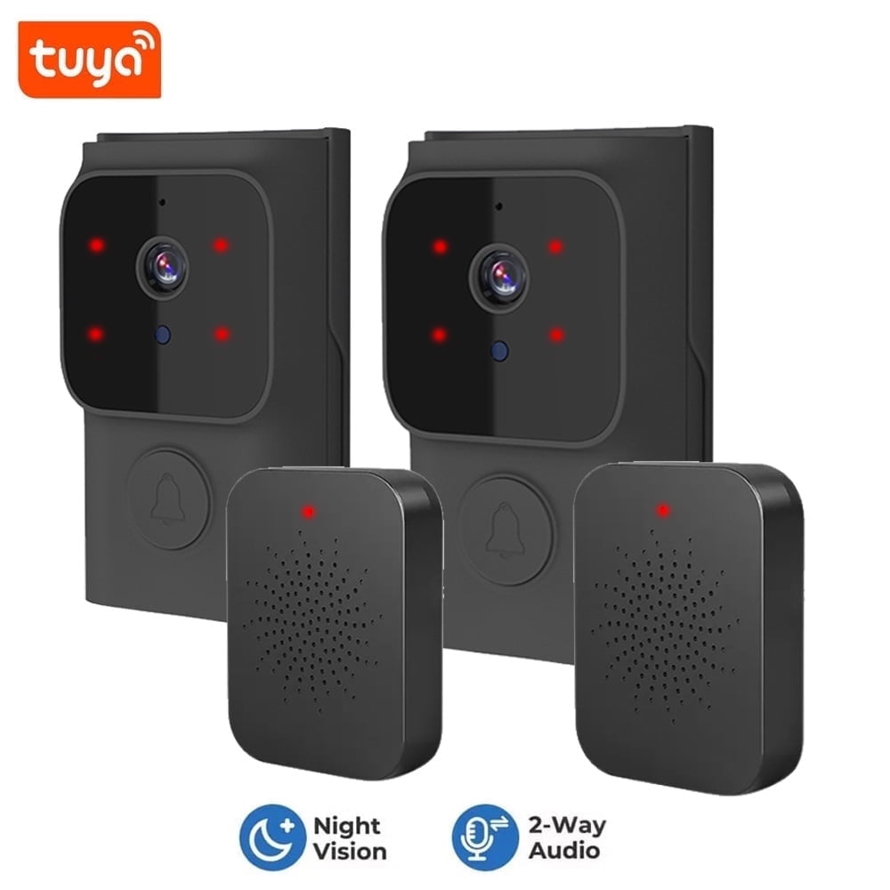 2 Packs Doorbell Camera Wireless, WiFi Video Doorbell with Chime, 2 Way ...
