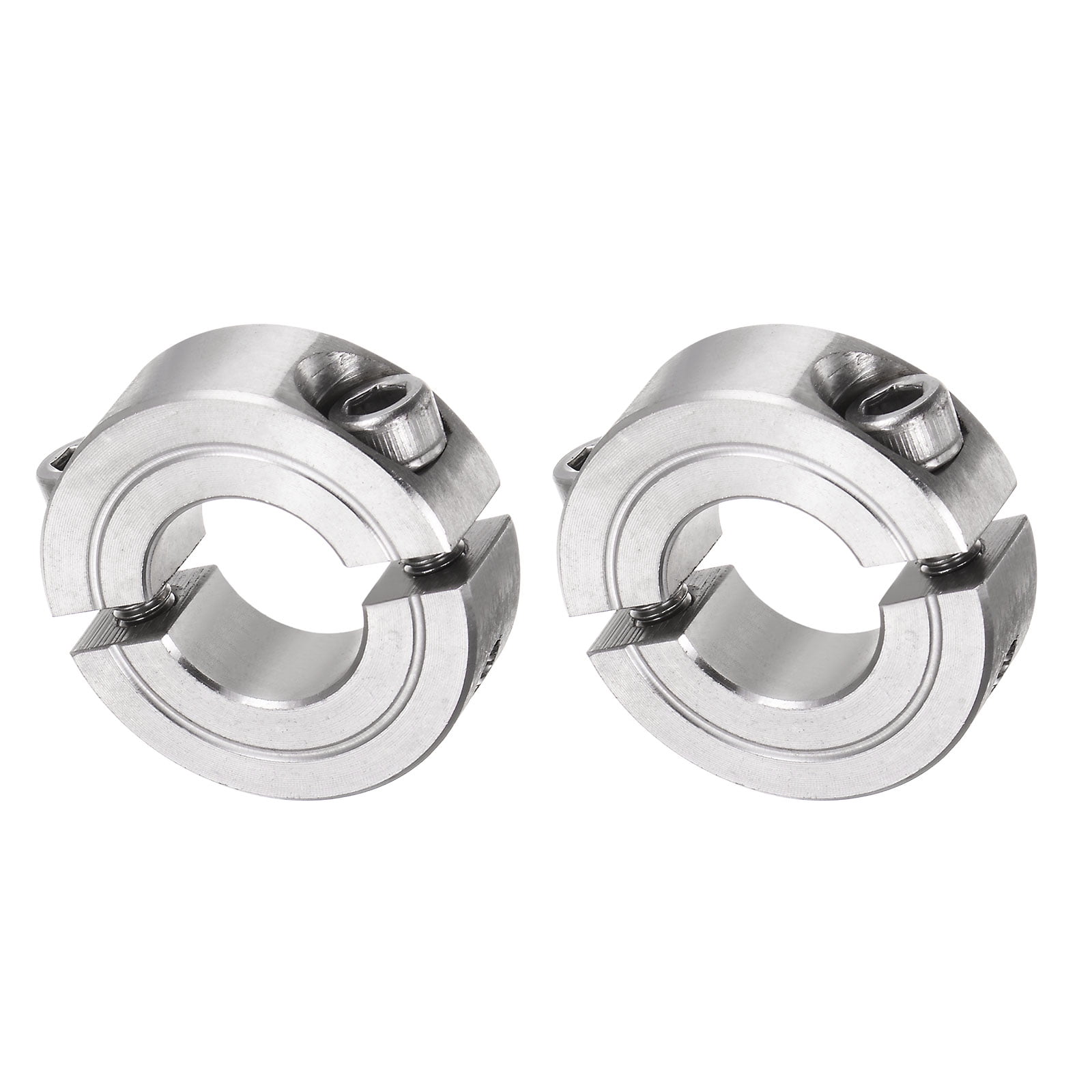 2 Packs Double Split Clamp-On Shaft Collar 5/8 ID Two-Piece Clamping ...