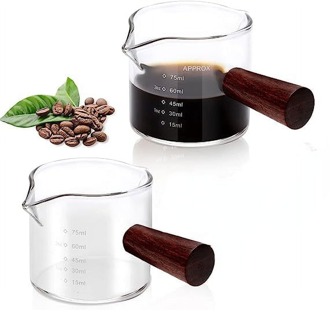 2 Packs Double Spout Espresso Shot Glass,Espresso Measuring Cup with ...
