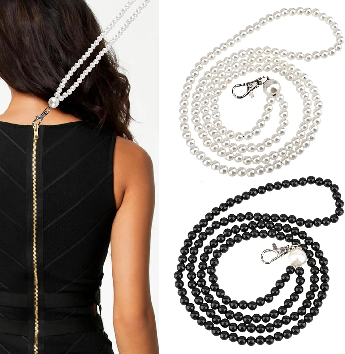 2 Packs Dress Zipper Helper Long Dress Zipper Pull Helper Beaded Zipper ...