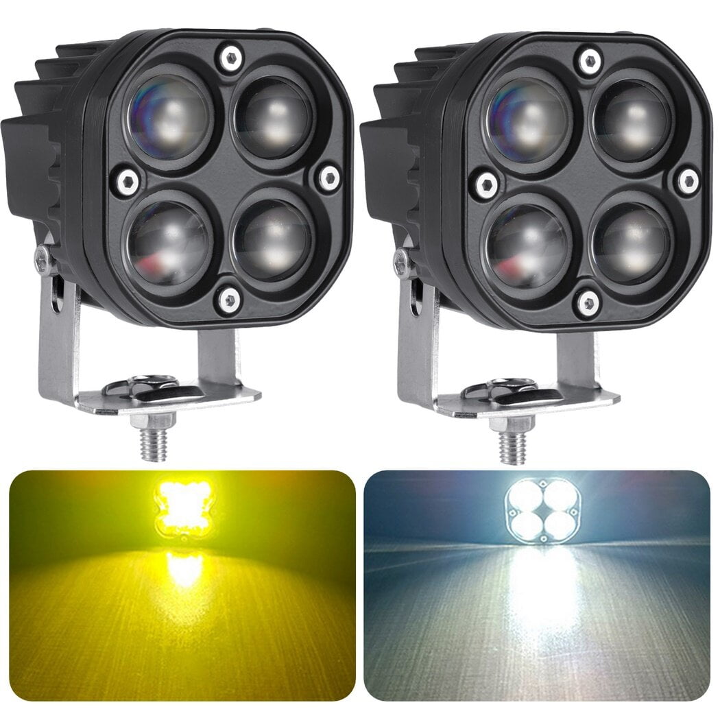 2 Packs Driving Fog Lights, 20W 4800lm High Bright LED Off Road Spot Lights, IP67 Waterproof LED ...