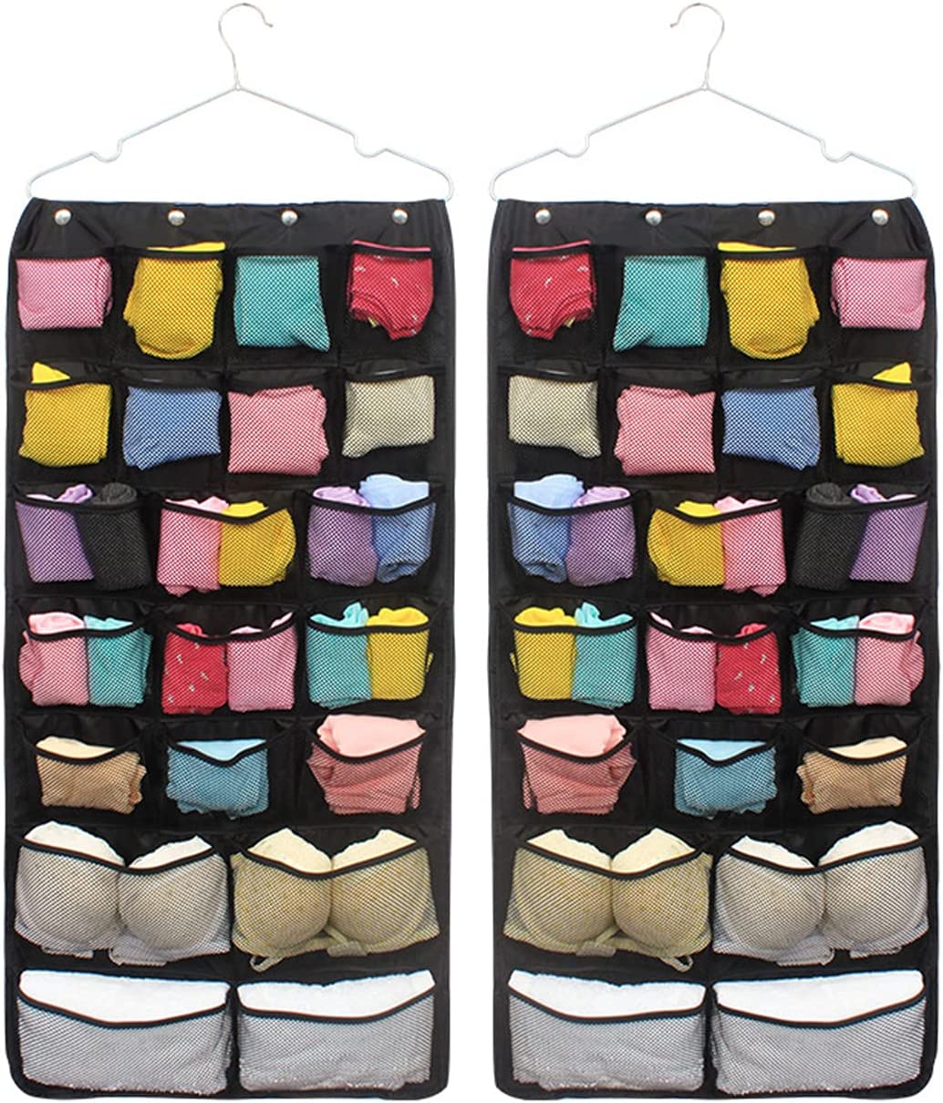 2 Packs Dual-Sided Hanging Closet Organizer with 42 Pocket for ...