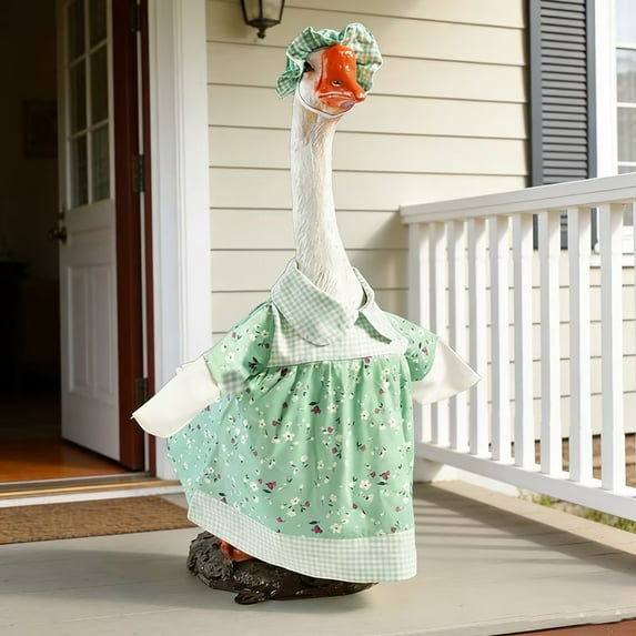2 Packs Easter Goose Outfit Dress Hat Set for Lawn Statue Decor ...