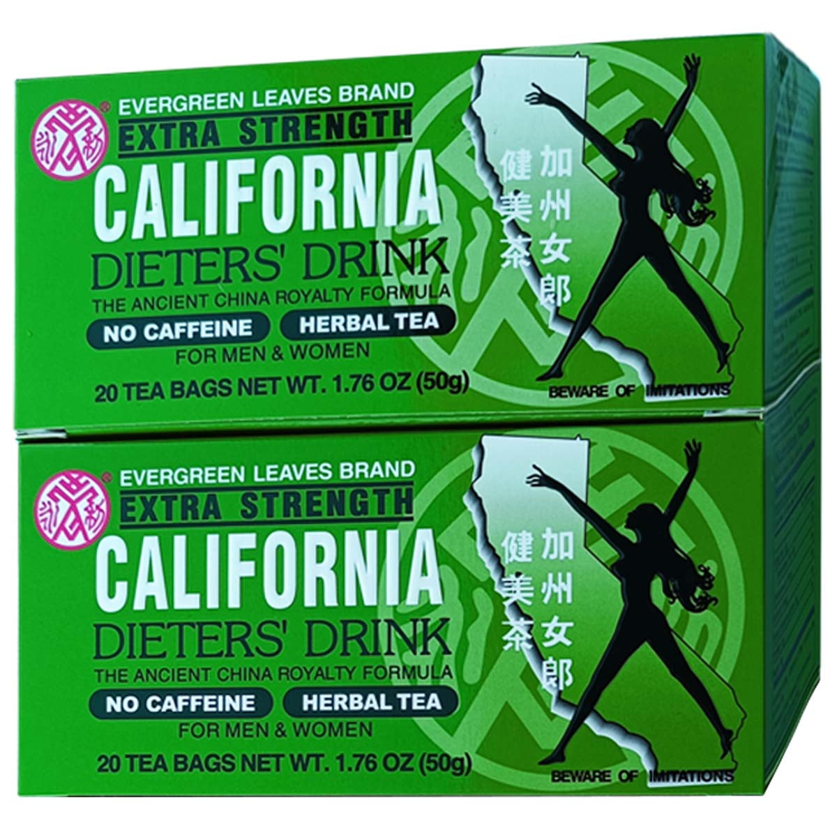 2 Packs Evergreen Leaves Brand Extra Strength California Dieters' Drink ...