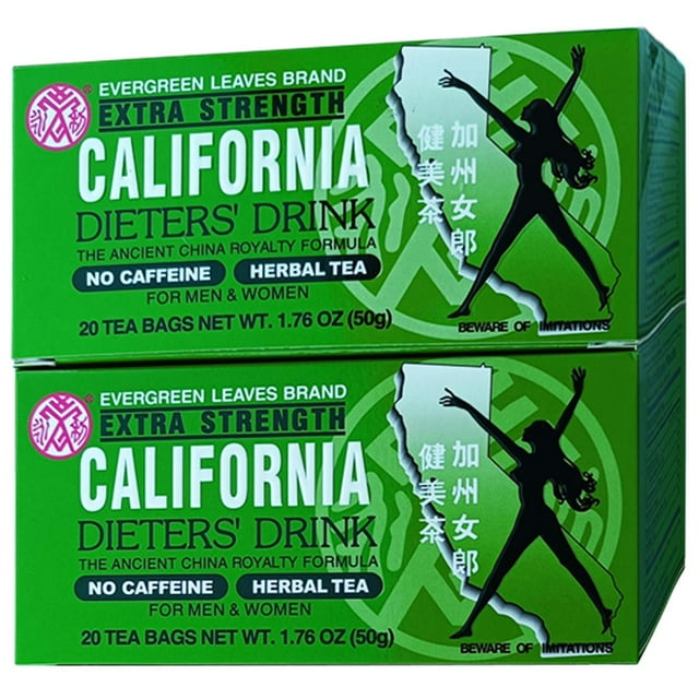 2 Packs Evergreen Leaves Brand Extra Strength California Dieters' Drink ...