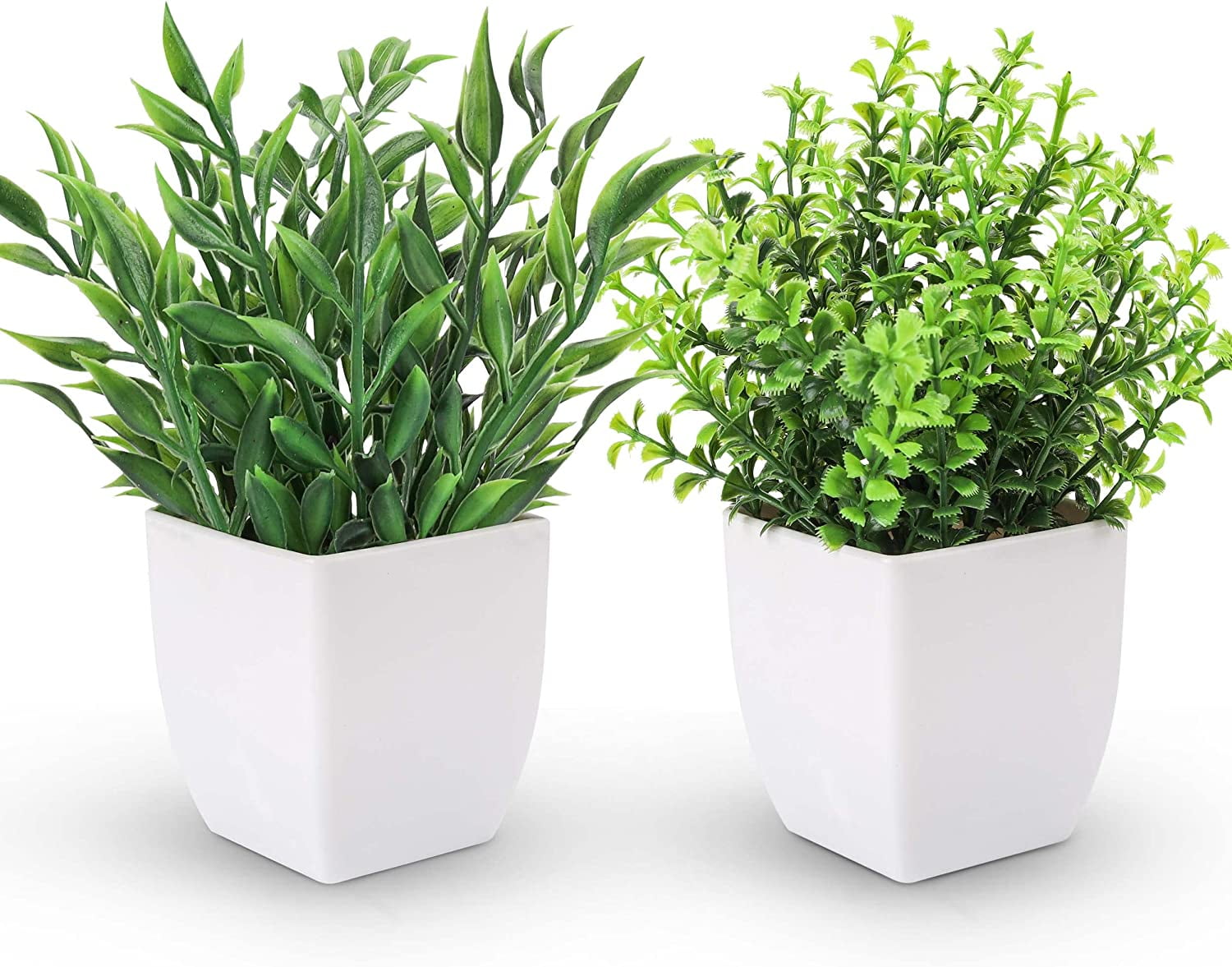 2 Packs Fake Plants Mini Artificial Greenery Potted Plants for Home ...