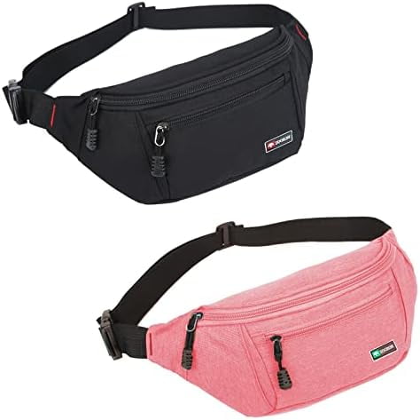2 Packs Fanny Packs for Men and Women, Water Resistant Sports Waist ...