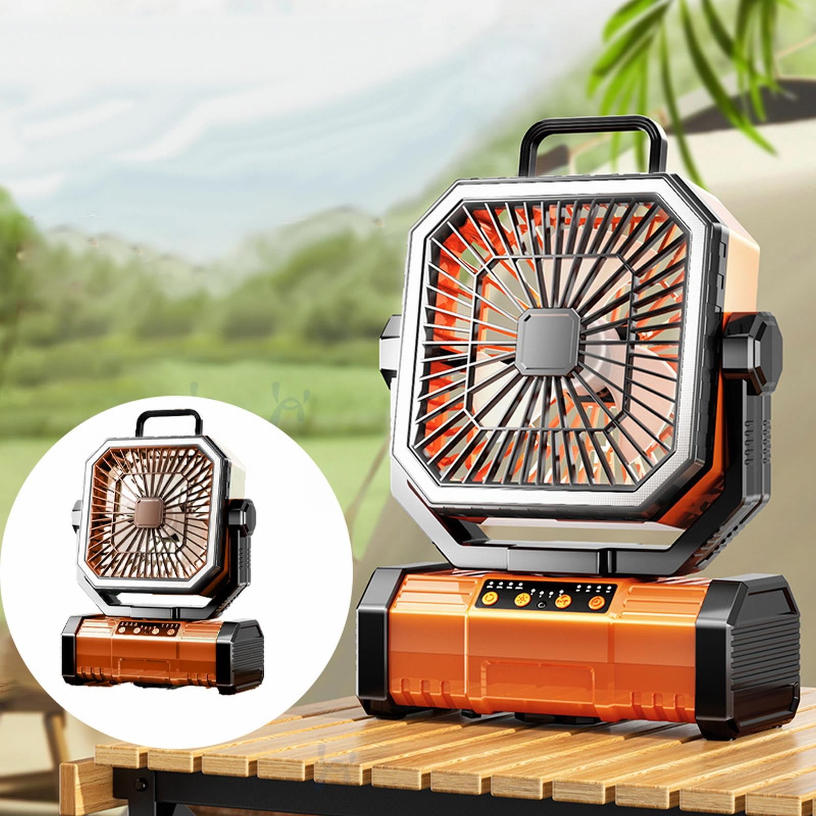 2 Packs Fans,Camping LED Fan With Light 20000mAh Rechargeable Battery ...