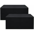 2 Packs Fitted Black Tablecloths, 4 Foot Rectangle Polyester Fabric ...