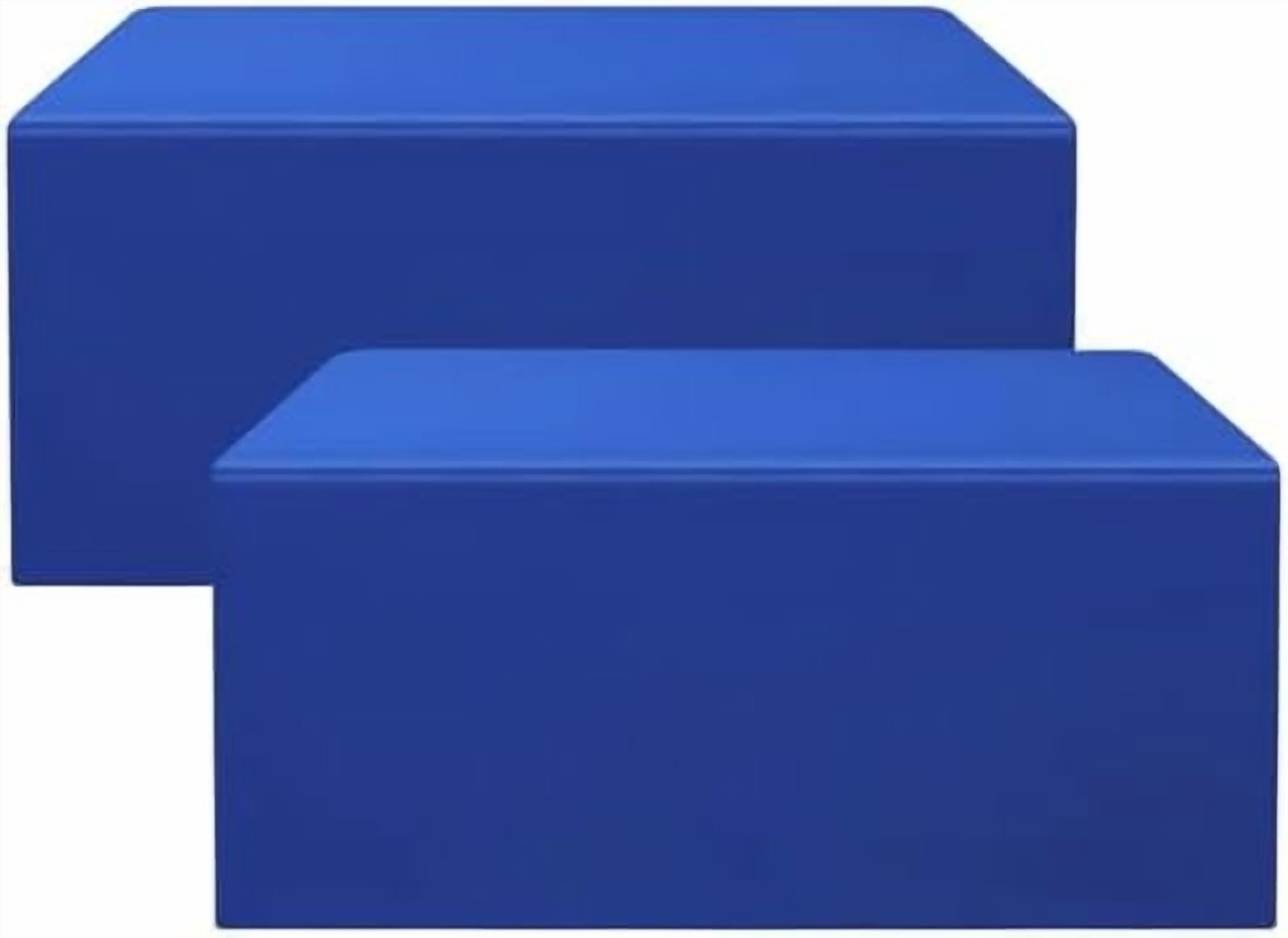 2 Packs Fitted Blue Tablecloths, 8 Foot Rectangle Polyester Fabric ...