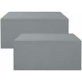 2 Packs Fitted Grey Tablecloths, 4 Foot Rectangle Polyester Fabric ...