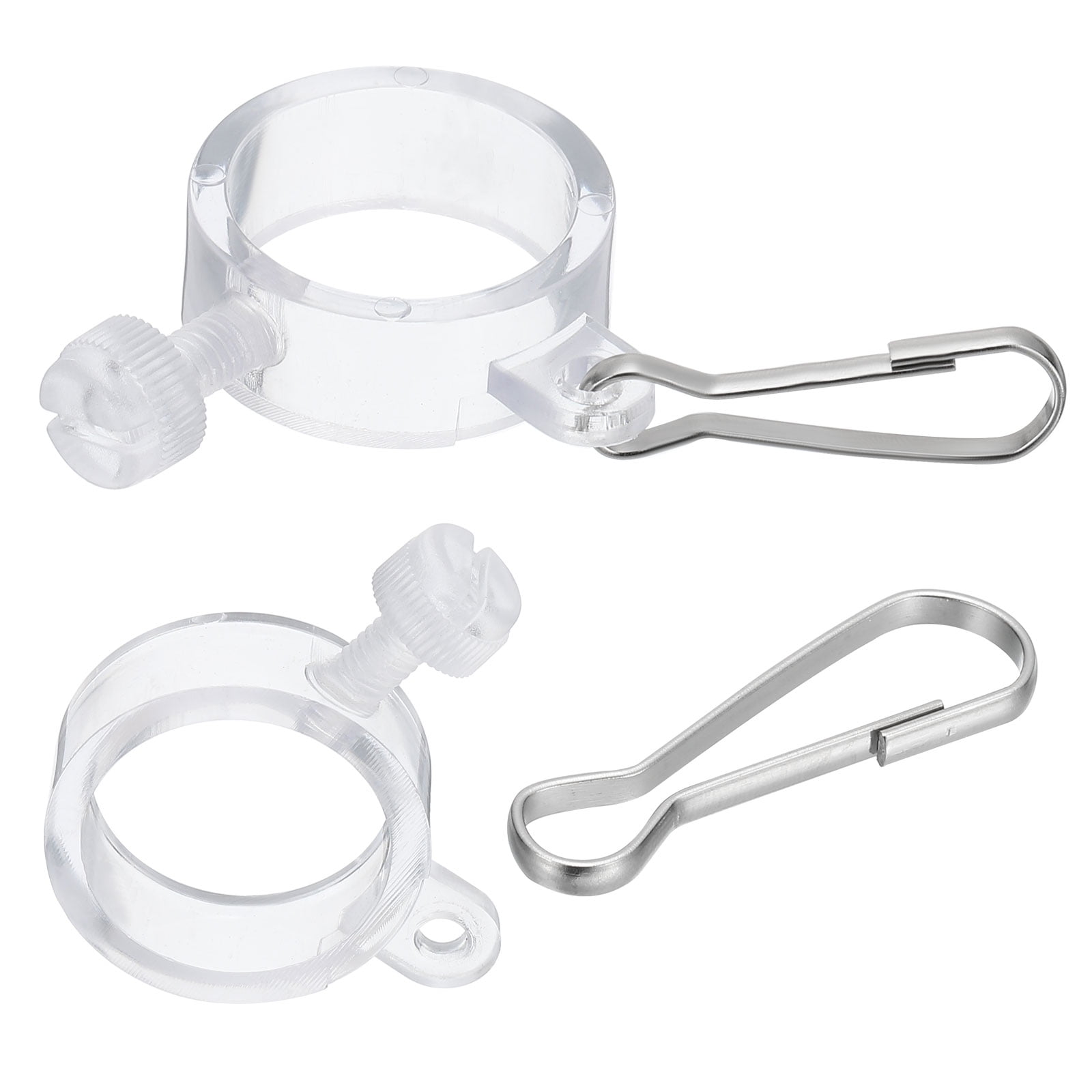 2 Packs Flag Pole Ring Clip with Fixed Hook Anti Wrap Plastic Flagpole ...