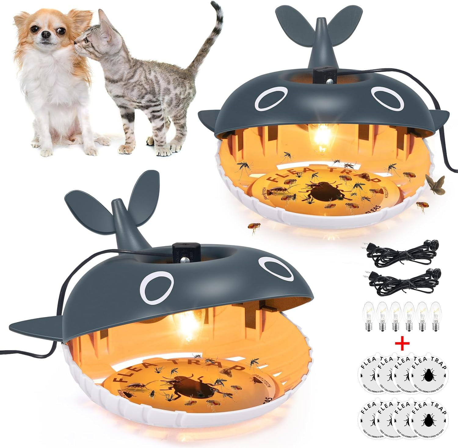 2 Packs Flea Traps for Inside Your Home, Flea Trap Carpet Insect Killer ...