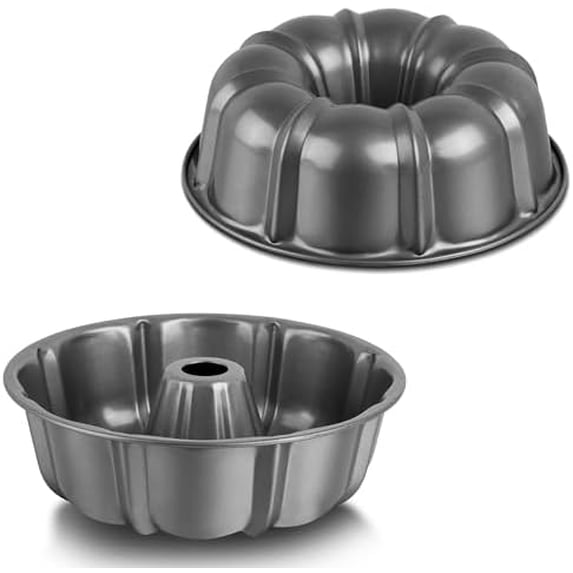 2 Packs Fluted Cake Pan, 10 Inch Nonstick Tube Pan for Baking Buntz ...
