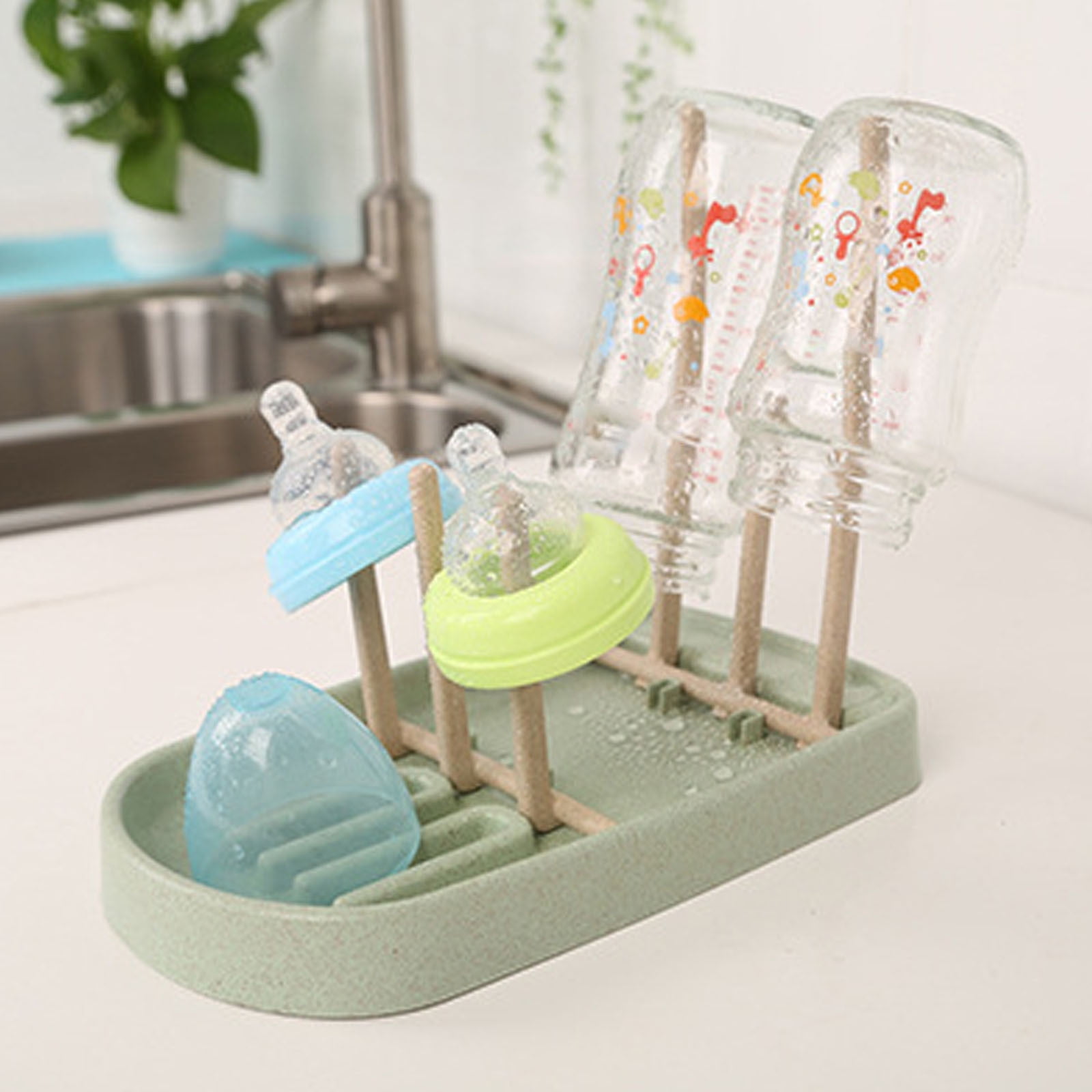 2 Packs Foldable Baby Bottle Drainer Rack ABS Plastic Space Saving ...