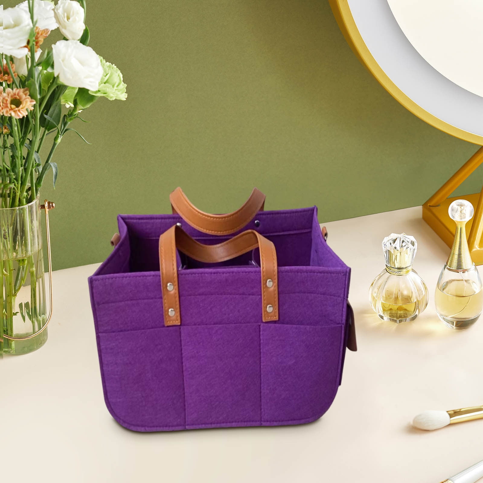 2 Packs Foldable Storage Organizer Bag with Removable Compartments ...