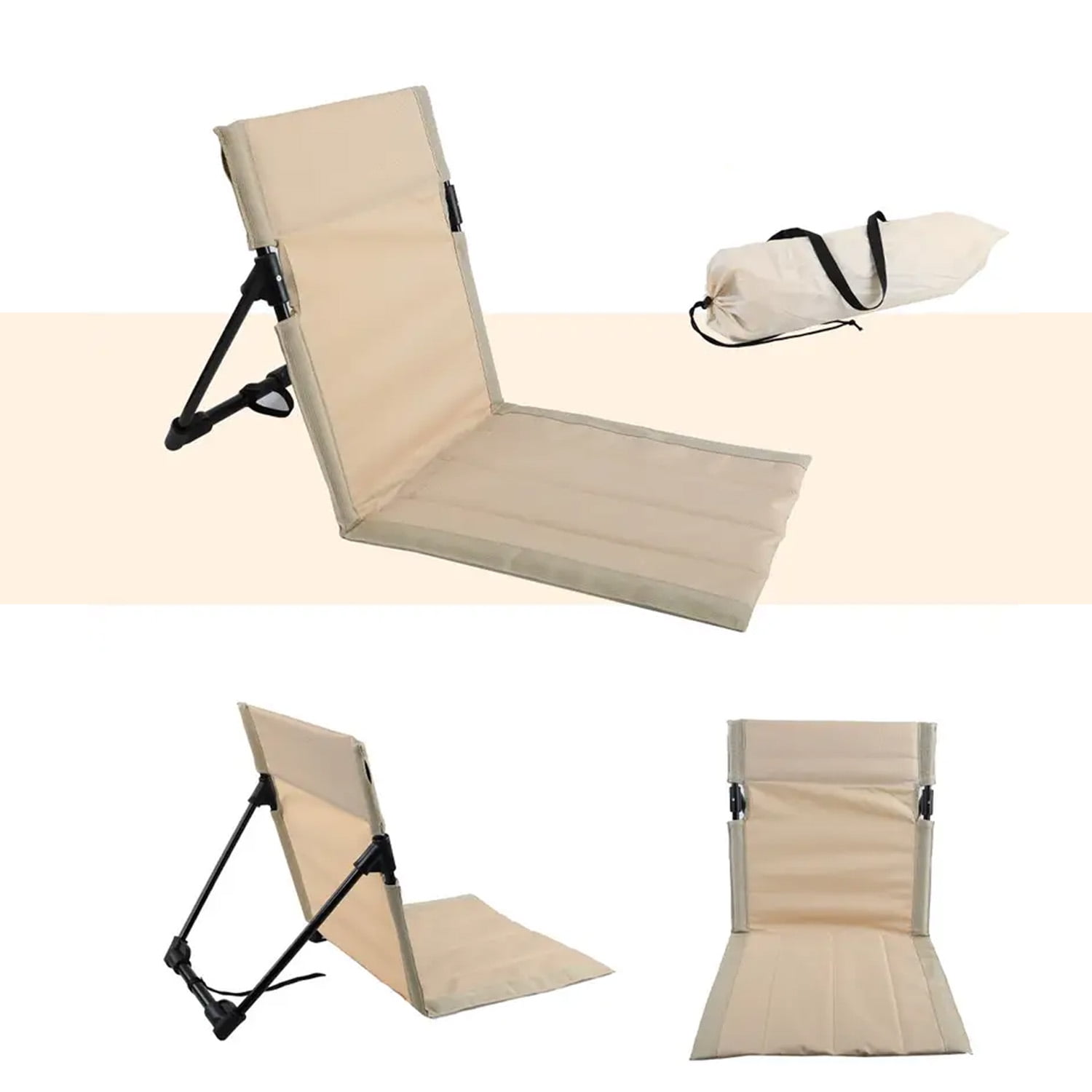 2 Packs Folding Backpack Beach Chair - Portable Beach Chair, Low Seat ...